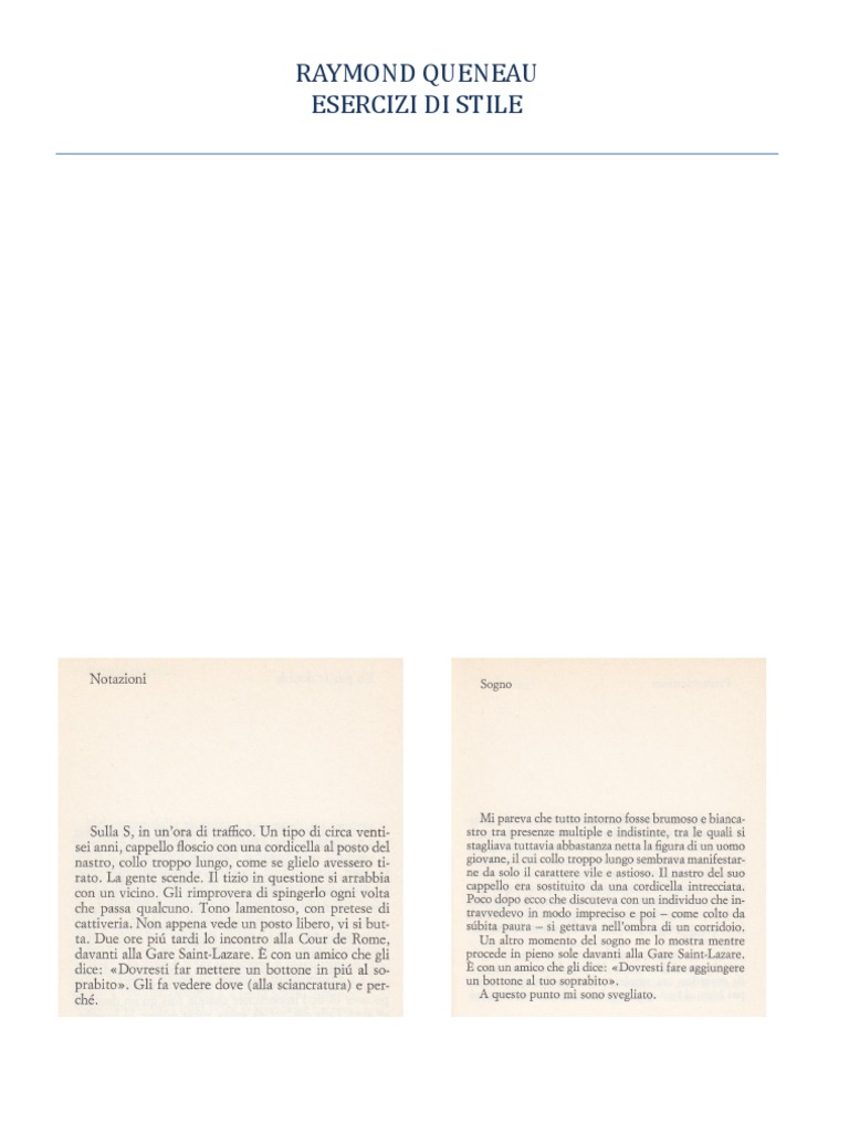 Esercizi Di Stile | PDF