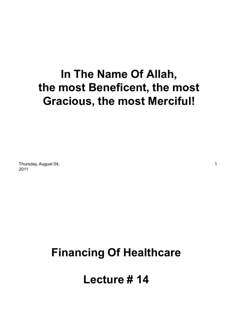 In The Name of Allah, The Most Beneficent, The Most Gracious, The Most ...