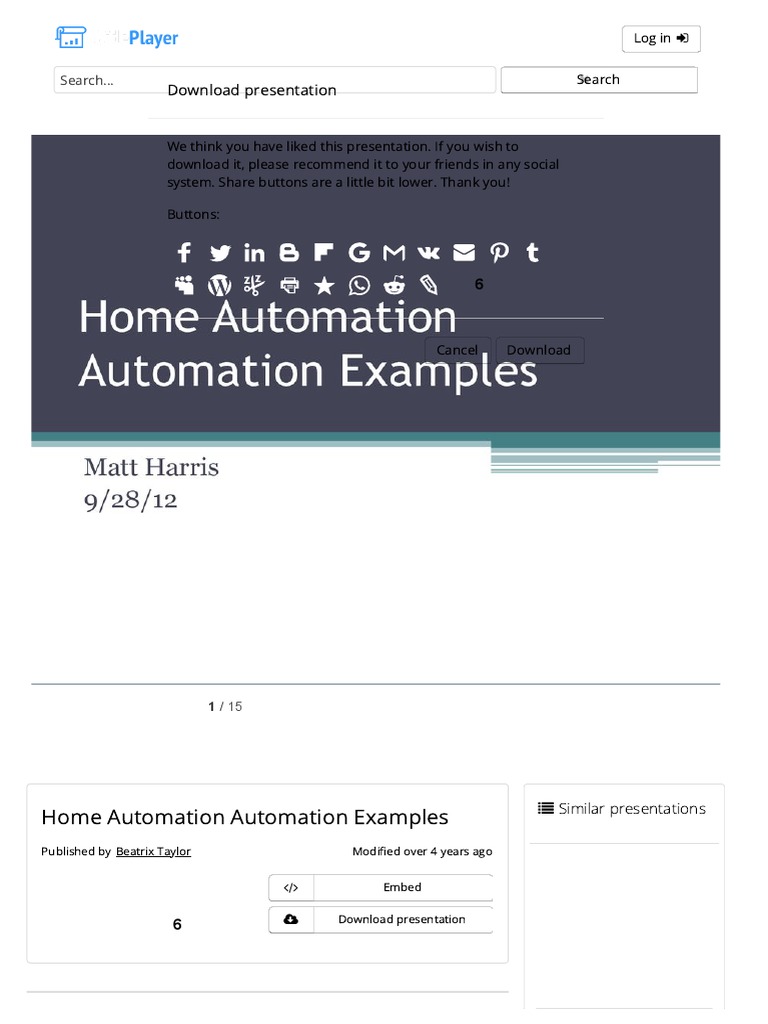 Home Automation Automation Examples - PPT Download Del | PDF | Home ...