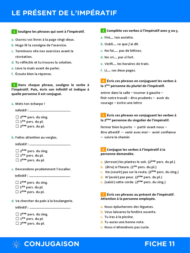 Le Present Imperatif | PDF | Verbe | Unités sémantiques