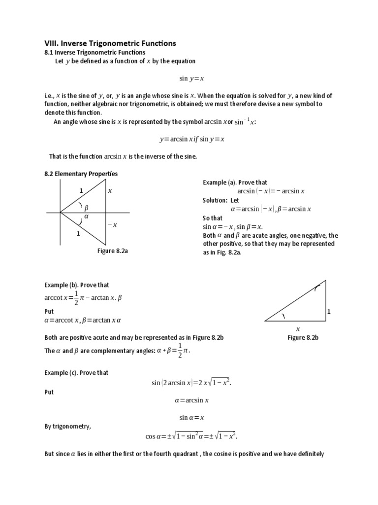 Inverse Trigonometric Functions | PDF | Trigonometric Functions ...