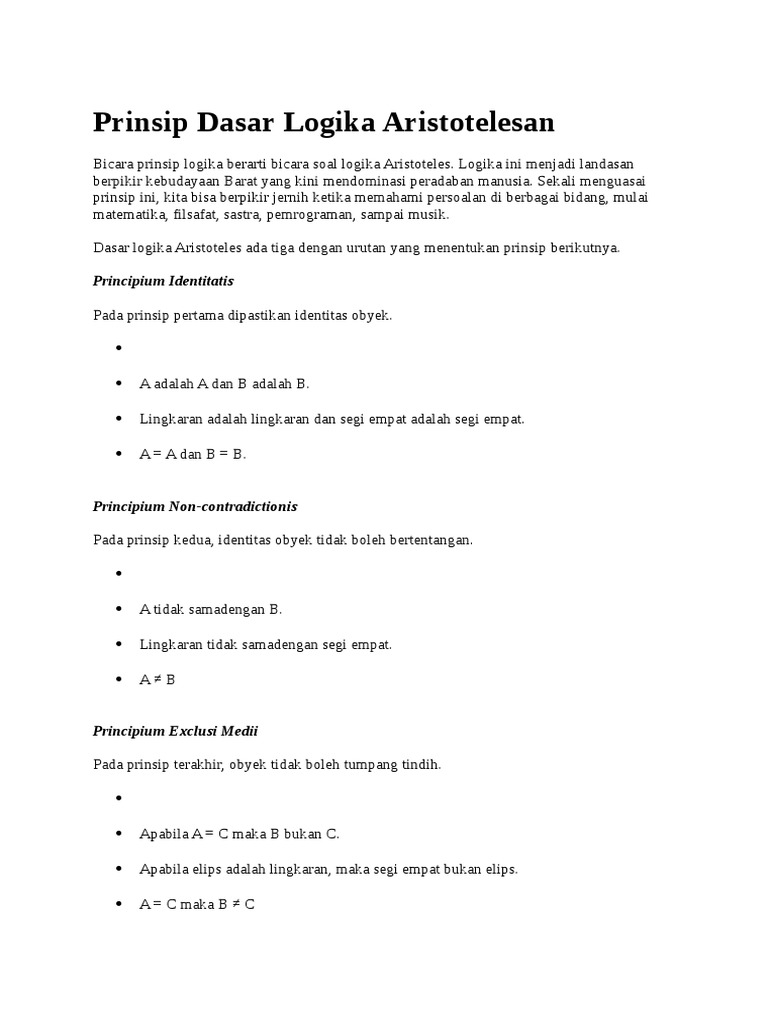 Prinsip-Prinsip Logika PDF | PDF