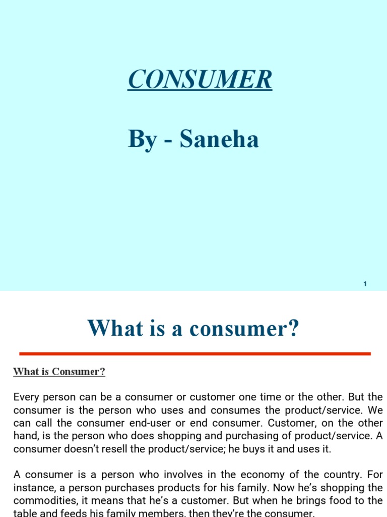 Consumer | PDF | Consumers | Customer