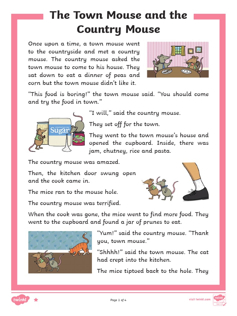 t l 53278 the Town Mouse and the Country Mouse Differentiated Reading ...