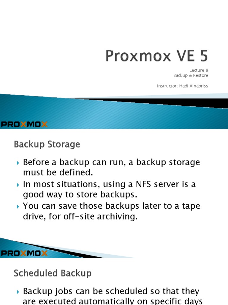 Proxmox | PDF | Backup | Operating System Technology