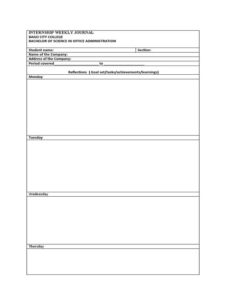 Internship Journal | PDF