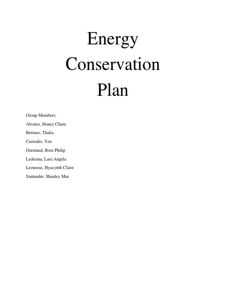 Energy Conservation Plan | PDF | Energy Conservation | Economy And The ...