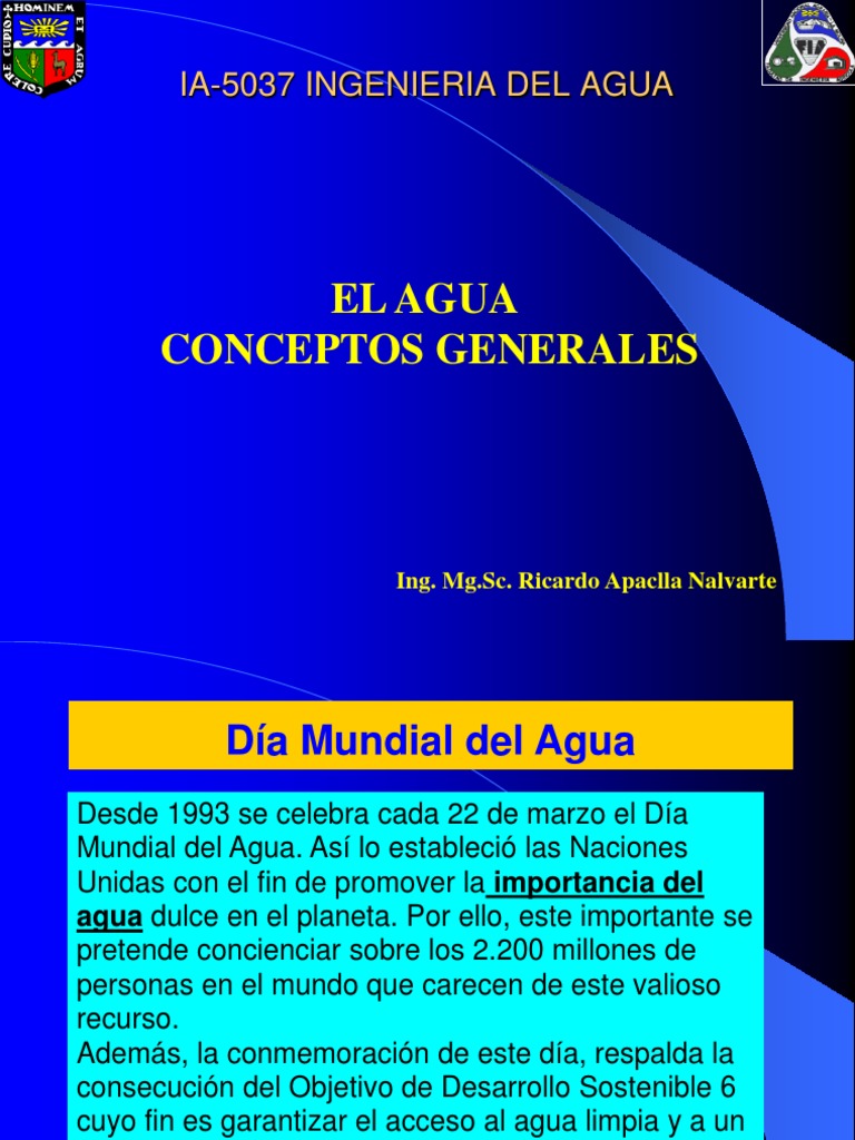 El Agua Conceptos Generales | PDF | Agua | Tierra