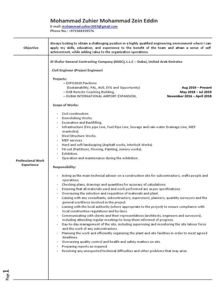 Zein Eddin, Mohammad Zuhier Mohammad PDF | PDF | Engineering | Business