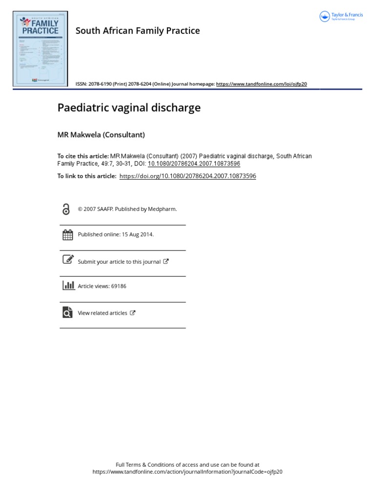Paediatric Vaginal Discharge | PDF | Vagina | Labia