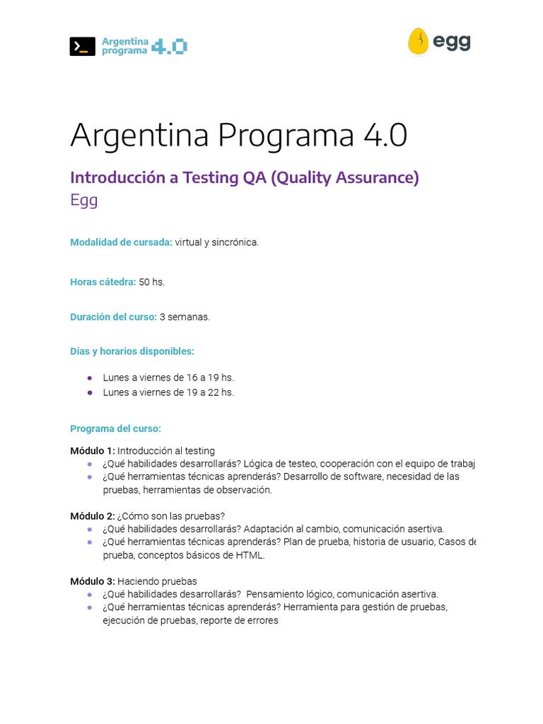 Introduccion A Qa - Egg 1 | PDF