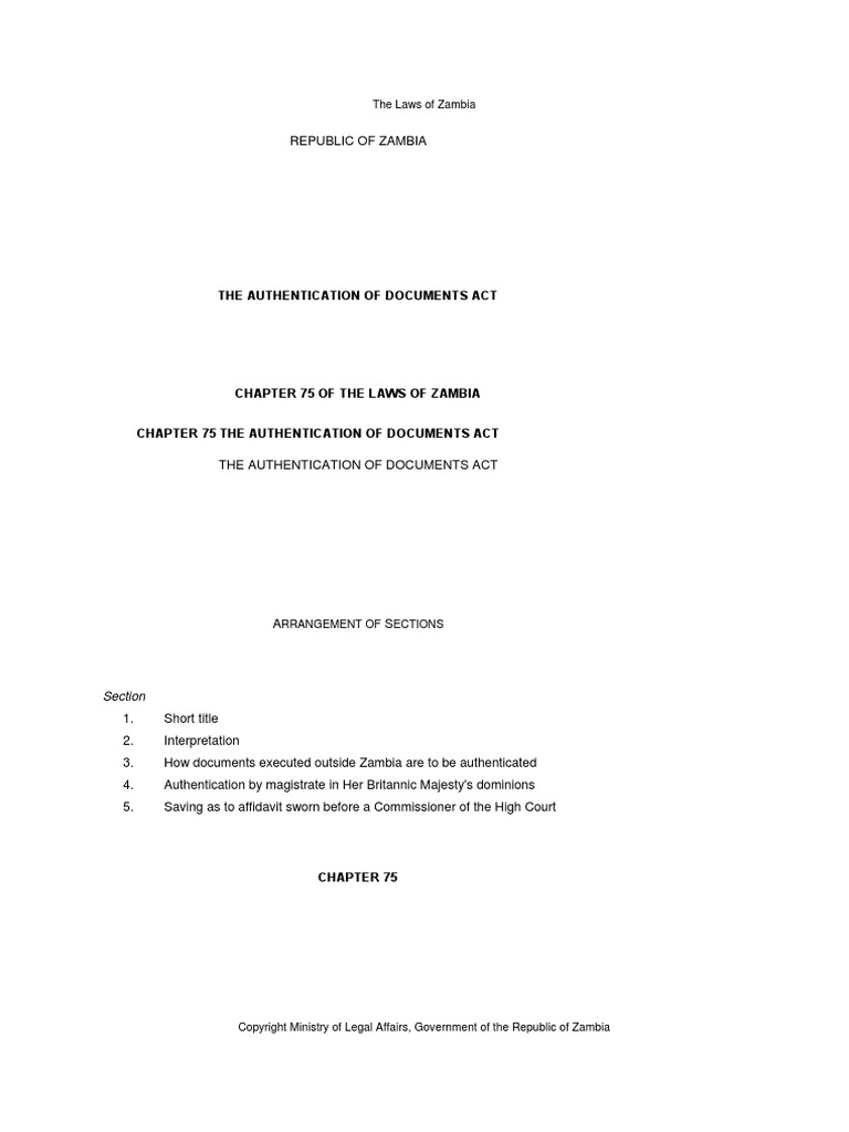 Authentication of Documents Act | PDF | Affidavit | Notary Public