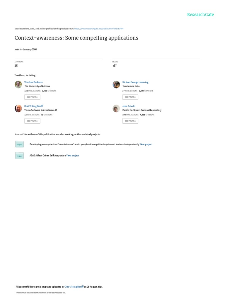 Context-Awareness Some Compelling Applications | PDF | Privacy | Application Software