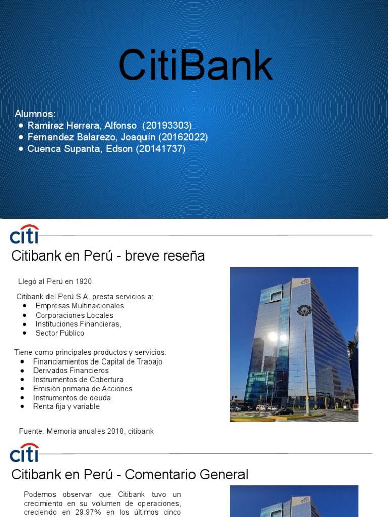 Análisis Financiero de Citibank Perú | PDF | Bancos | Citibank