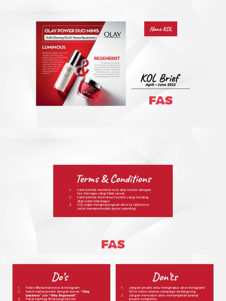 OLAY Minis Brief - KOL 180522 | PDF