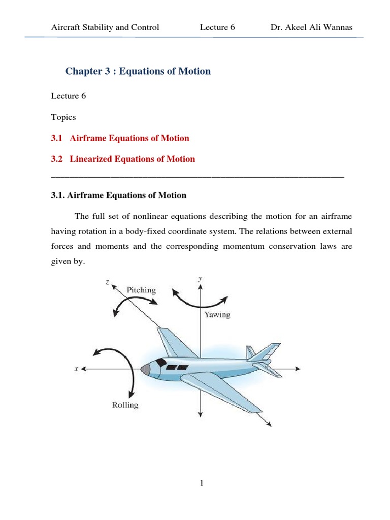 Aircraft Stability and Control Lecture 6 Dr. Akeel Ali | PDF | Flight Dynamics (Fixed Wing ...