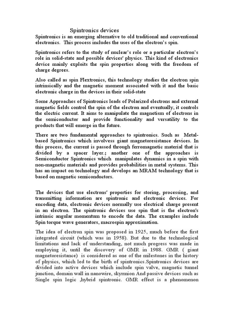 Spintronics Device 22053502 B26 Pdf Applied And Interdisciplinary