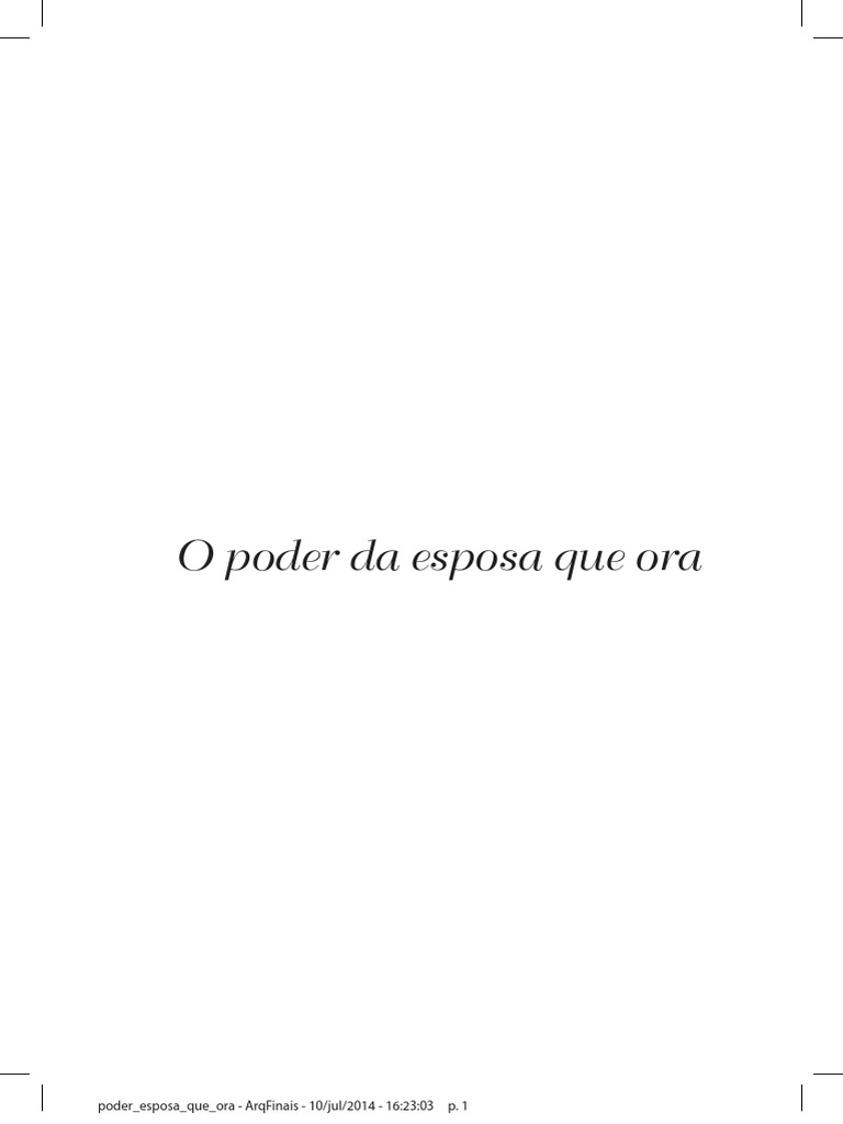 O Poder Da Esposa Que Ora Capa Dura Ed. Especial | PDF | Oração | Deus