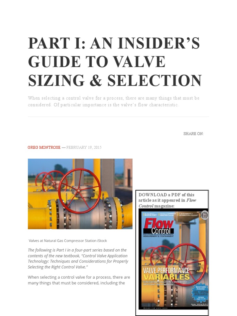 Control Valve Sizing Guide | PDF | Control Theory | Valve