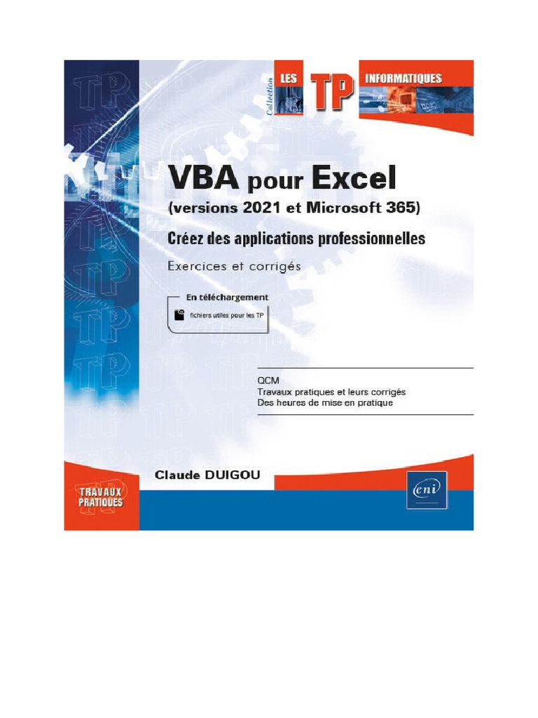 TP Sur VBA Pour Excel Livre 2021 | PDF | Microsoft Excel | Visual Basic for Applications