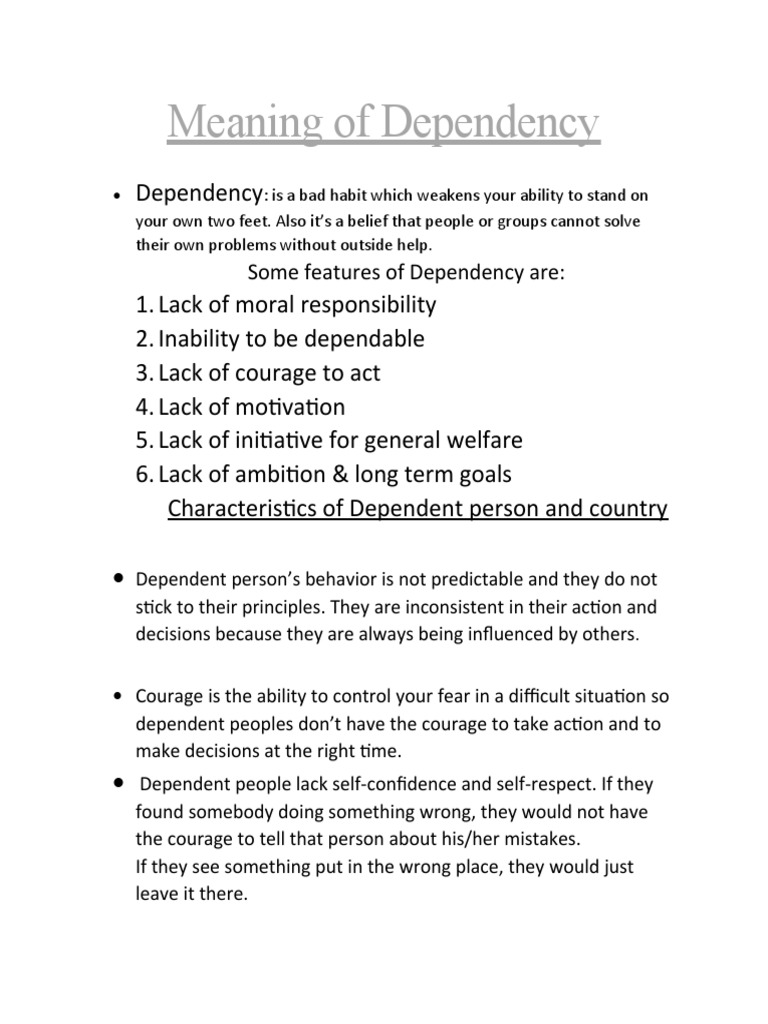 Meaning of Dependency | PDF