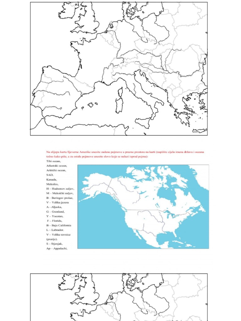 Karte Za Sve Razrede Iz Geografije | PDF