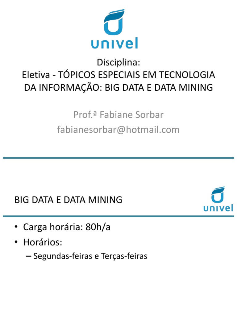 Aula 1 - Apresentação Big Data e Data Mining | PDF | Big Data ...