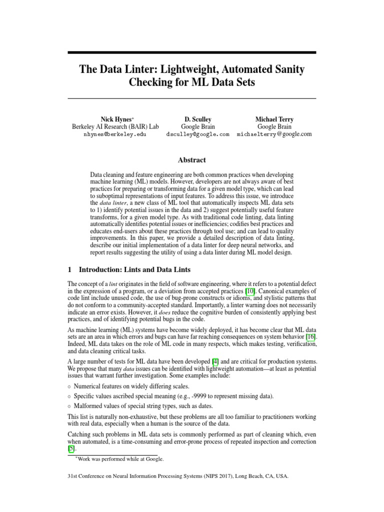 Data Linter | PDF