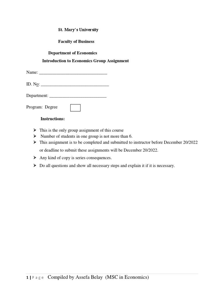 Economics Group Assignment | Download Free PDF | Economic Equilibrium ... Economics Group Assignment | Download Free PDF | Economic Equilibrium ...