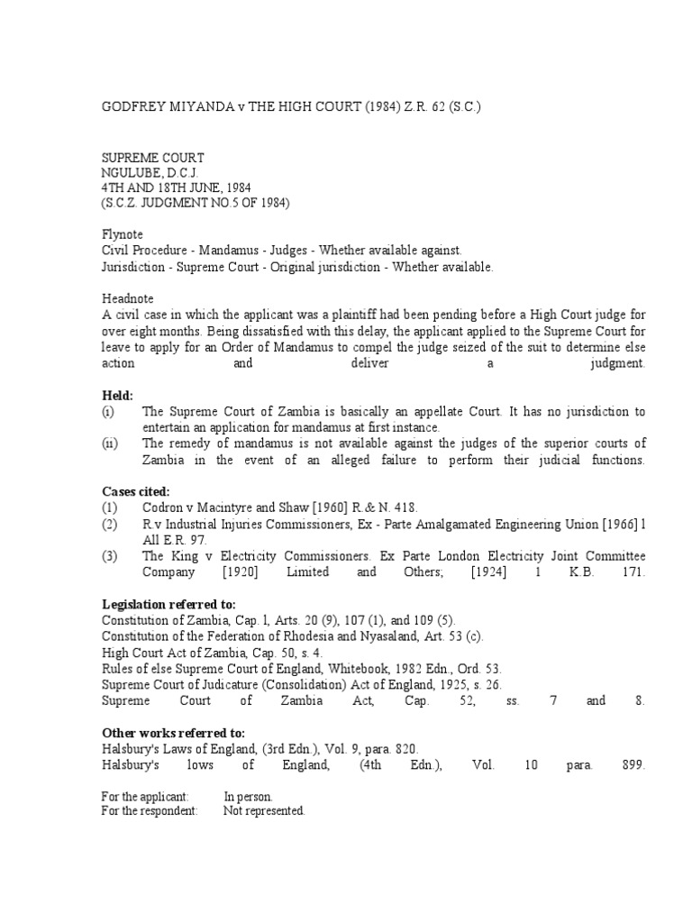 Supreme Court on Mandamus Jurisdiction | PDF | Mandamus | Jurisdiction