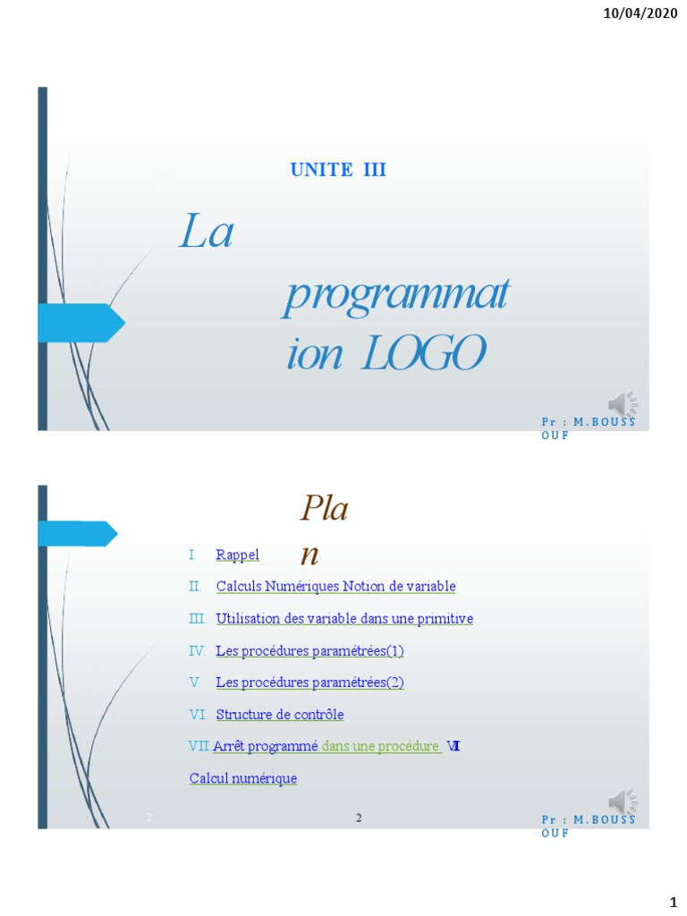 Programmation Logo 3 Année | PDF | Programme informatique | Programmation