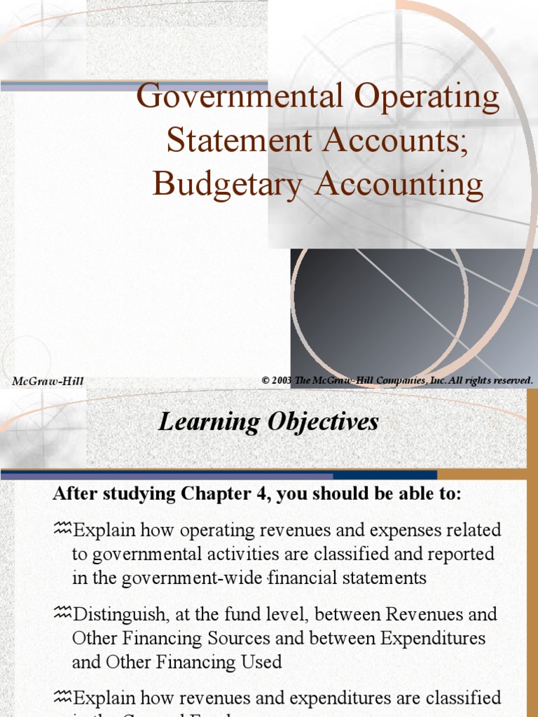Governmental Operating Statement Accounts Budgetary Accounting | PDF ...
