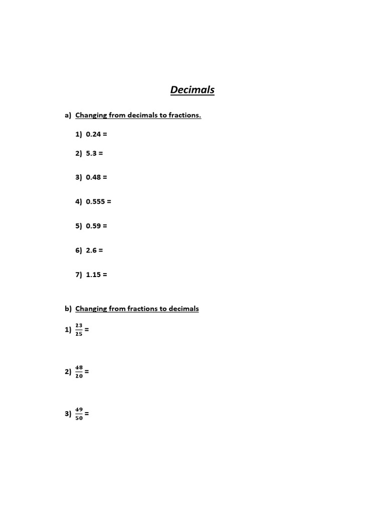 Decimals: Conversion and Operations Guide | PDF | Decimal | Significant ...