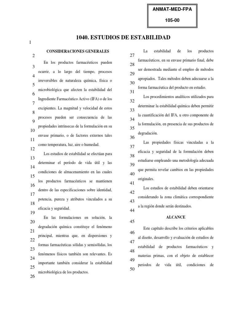 Estudios de Estabilidad: Consideraciones Generales | PDF | Medicamentos con receta | Farmacéutico