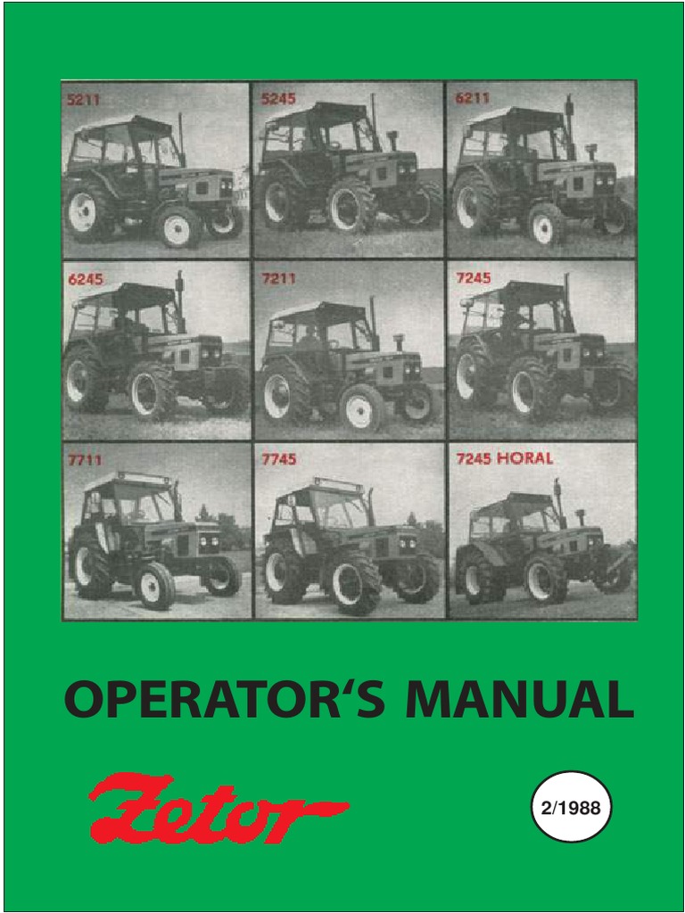 Zetor 5211 7745 Operator Manual | PDF