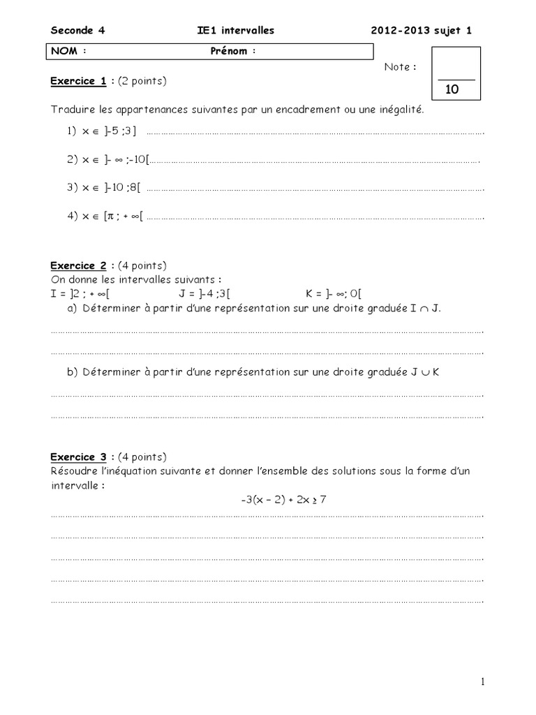 IE1 Intervalles | PDF