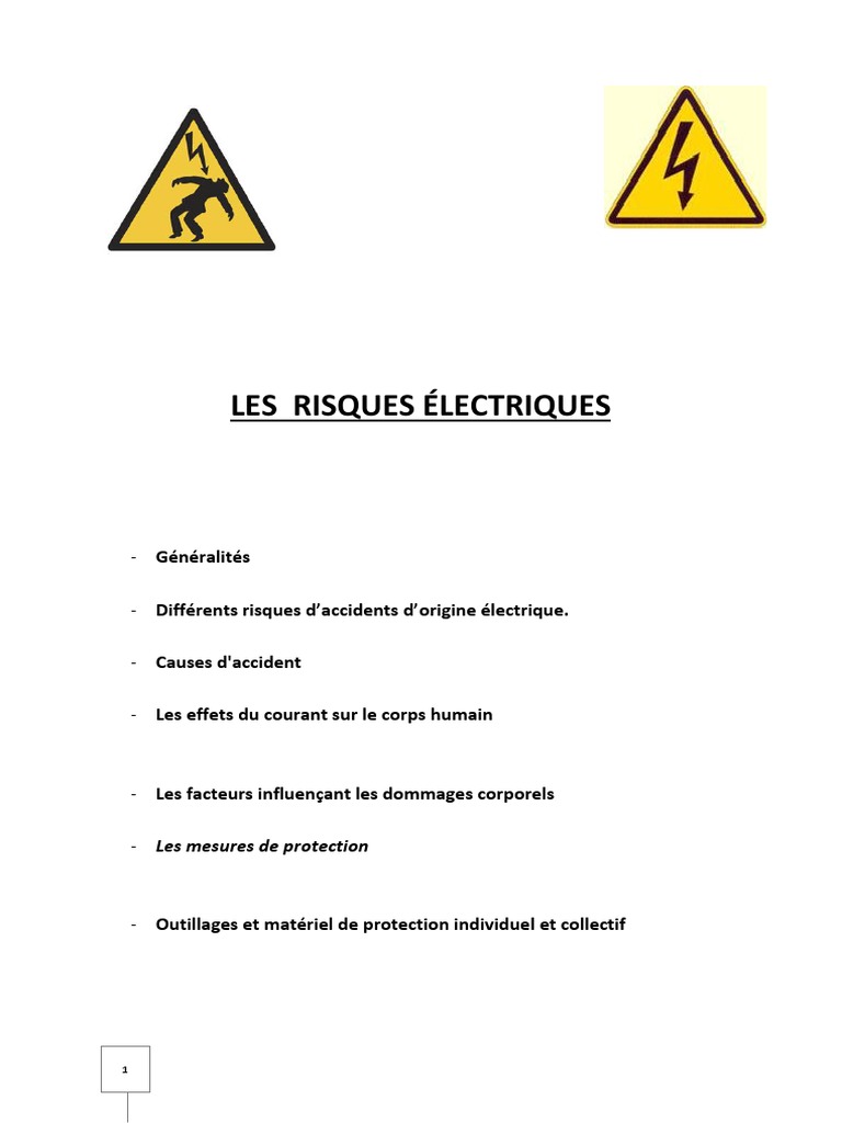 Les Risques Électriques | PDF | Électricité | Électrotechnique
