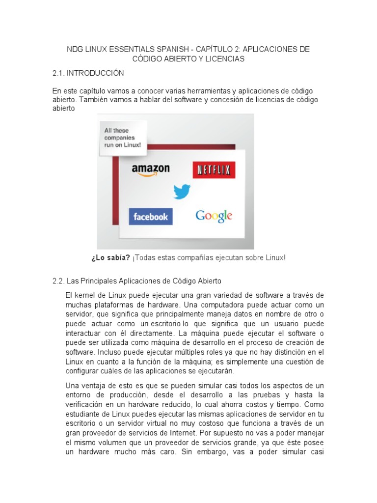 Linux Contenido 02 | PDF | máquina virtual de Java | Software libre