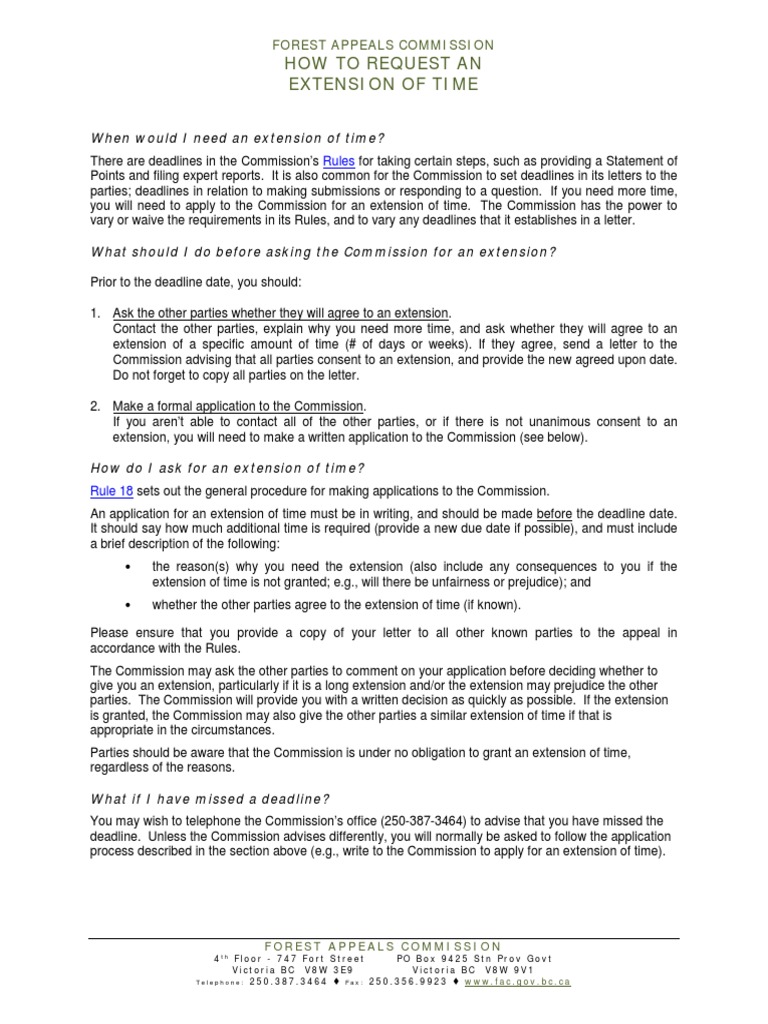 Extension of Time | PDF | Consent | Common Law