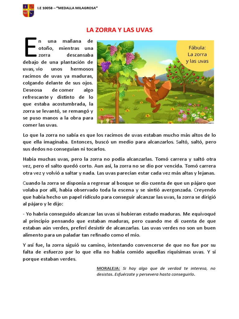 La Zorra y Las Uvas | PDF