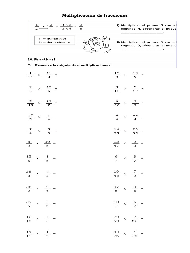 Multiplicación y Division de Fracciones | PDF