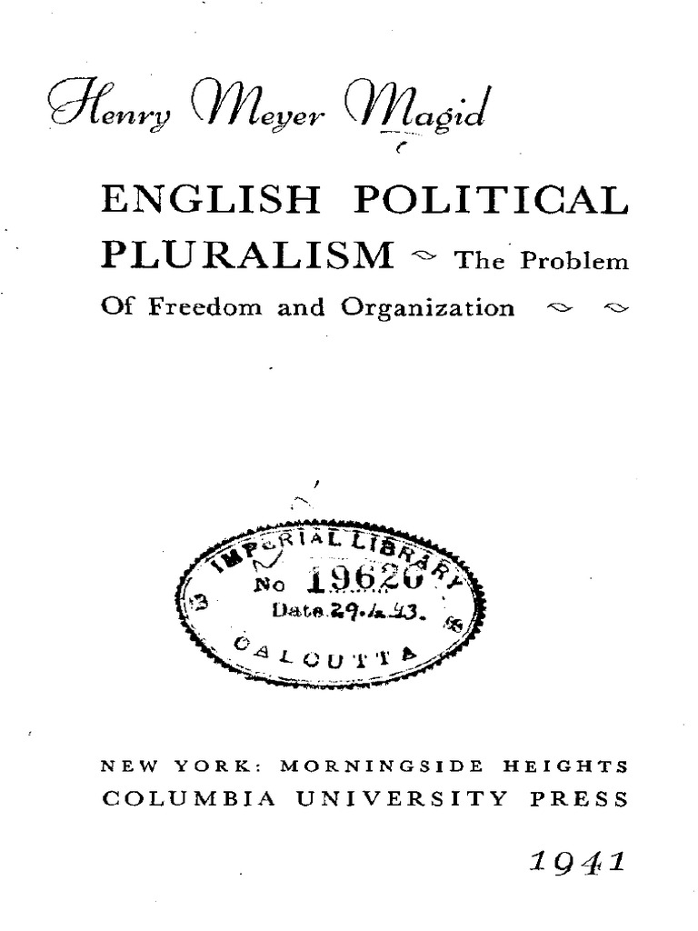 English Political Pluralism Magid | PDF | Religious Pluralism | Idealism