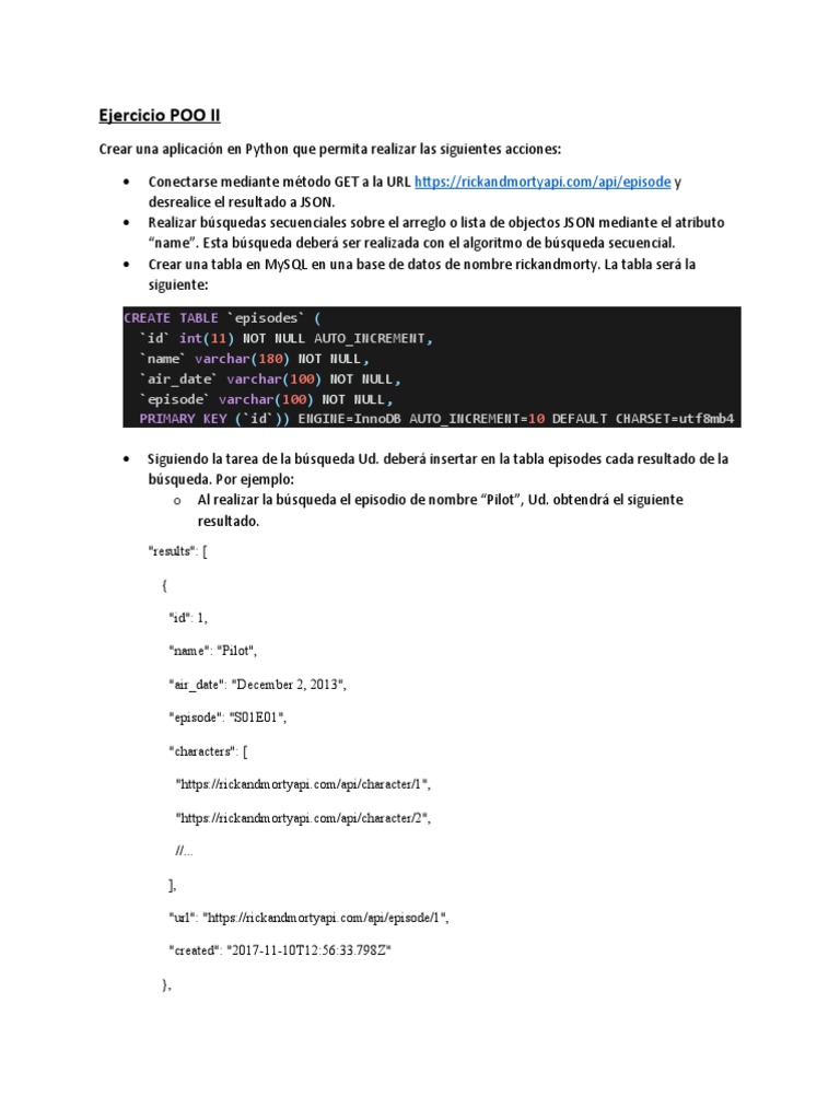 Ejercicio POO II | PDF