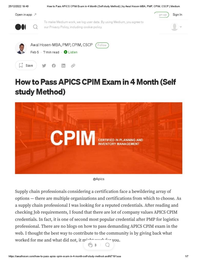 CPIM Exam Success: Self-Study Guide | PDF | Test (Assessment) | Privacy