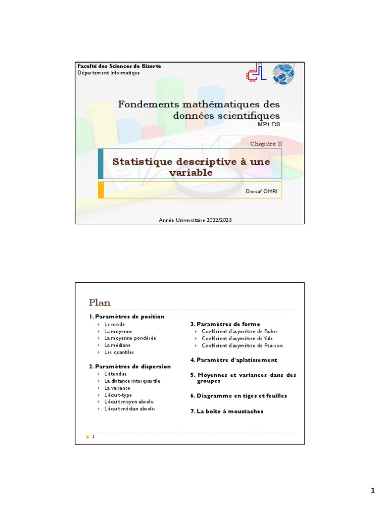 Chapitre2 StatistiqueDescriptive | PDF | Moyenne | Médiane (statistiques)