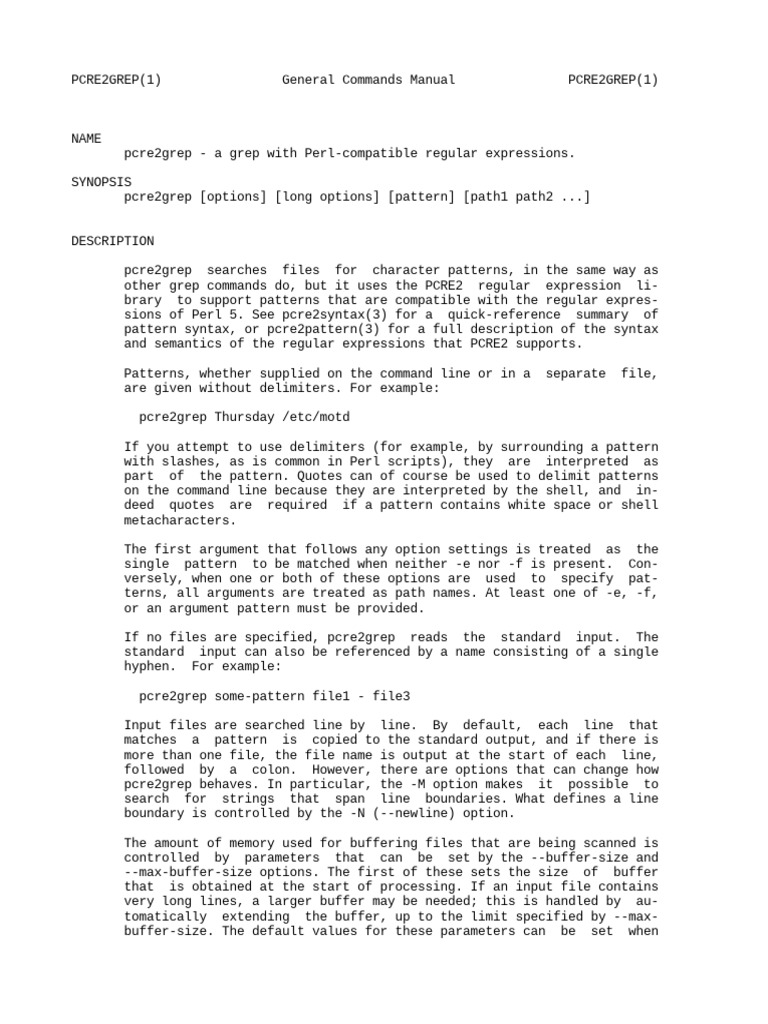 Pcre 2 Grep | Download Free PDF | Command Line Interface | Regular ... Pcre 2 Grep | Download Free PDF | Command Line Interface | Regular ...