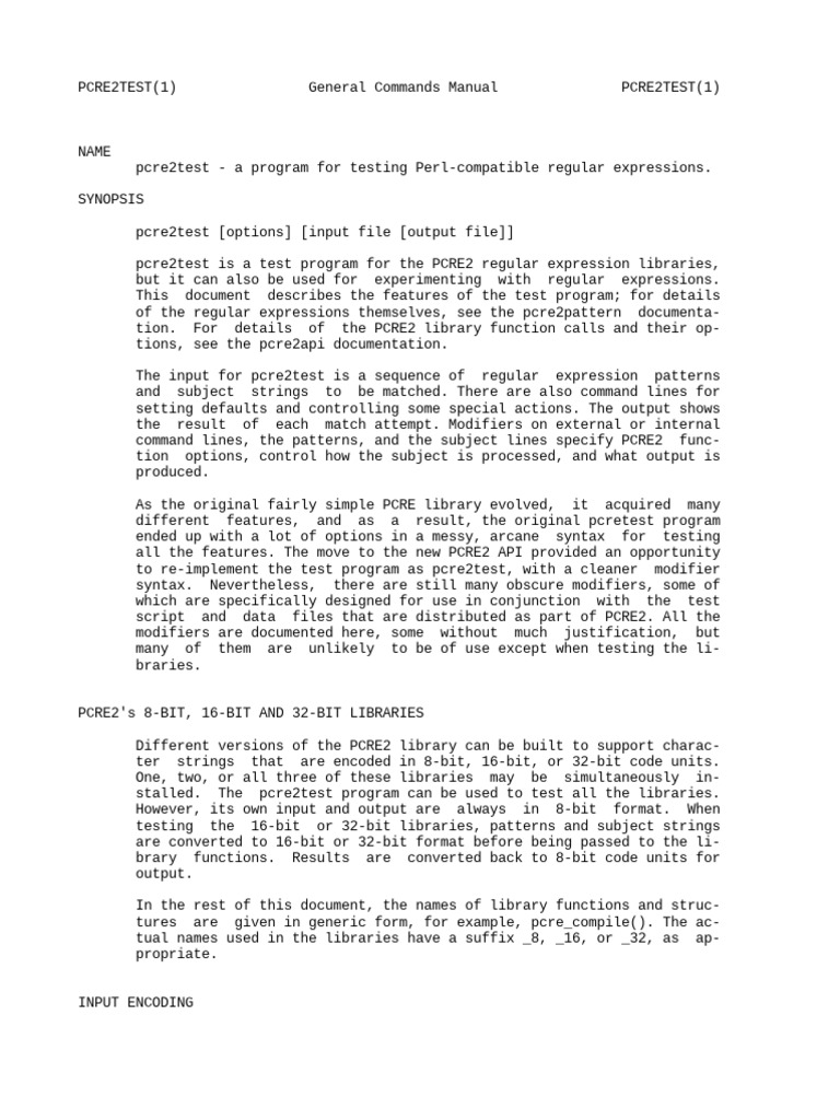 Pcre 2 Test Pdf String Computer Science Computer Science