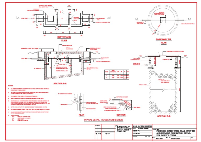 Tandy's Septic Plan | PDF | Sanitary Sewer | Concrete