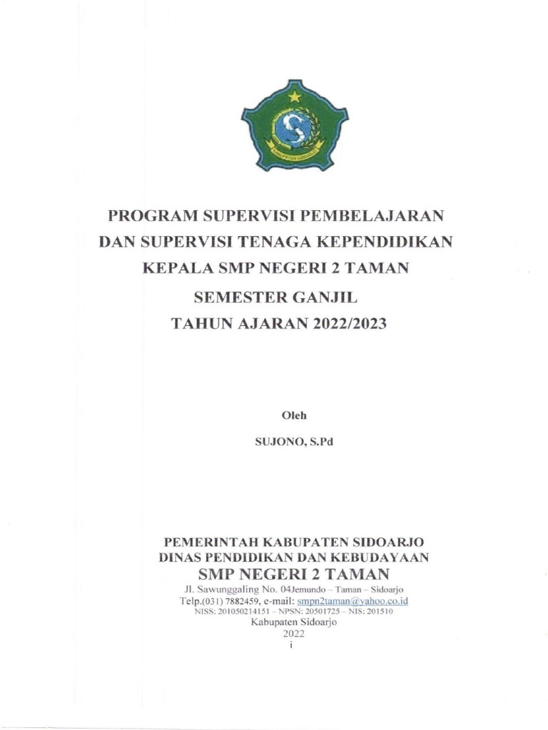 Program Supervisi Pembelajaran Dan Supervisi Tenaga Kependidikan | PDF