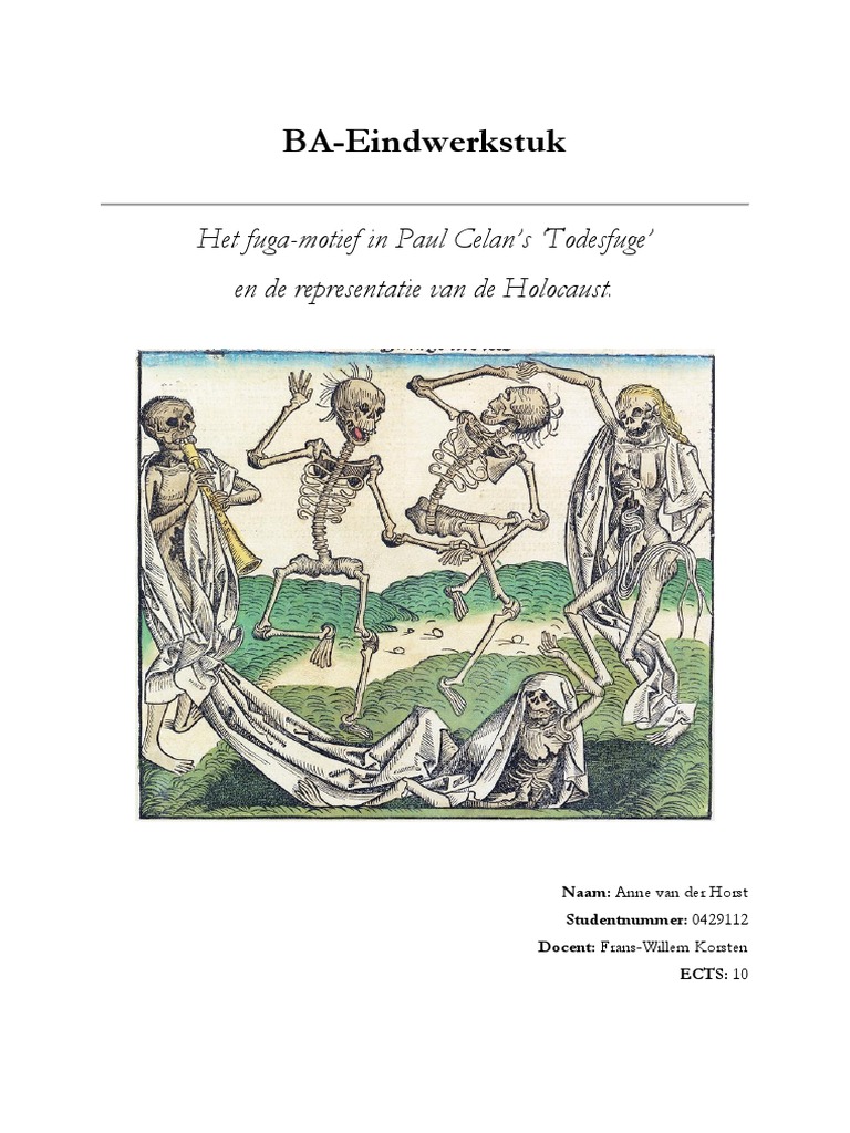 Het fuga-motief in Paul Celan’s ‘Todesfuge’ en de representatie van de ...